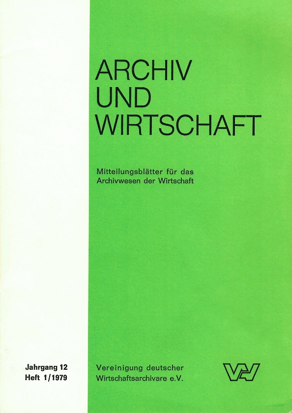 Archiv und Wirtschaft Ausgabe 1979, Heft 1